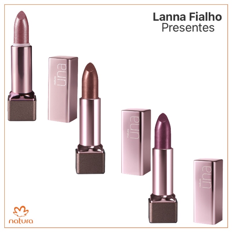 Batom Metalizado Natura Una - 3,8 g - Efeito de Lábios mais Volumos ...