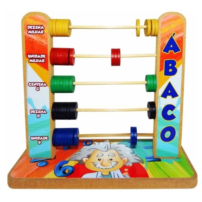 Abaco Pedagógico Educativo Infantil Brinquedo de Madeira Escolar ...