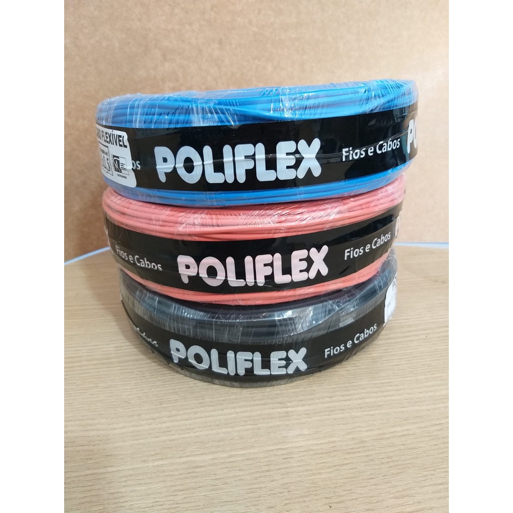 Fio Elétrico 2,5 mm POLIFLEX Cabo Flexível Rolo 100 metros residencial ...