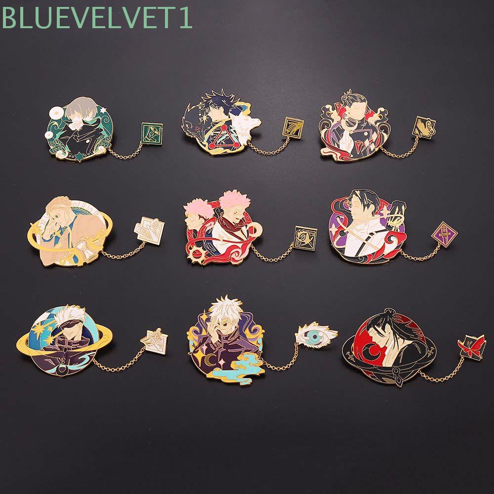BLUEVELVET1 Clothes Badge Backpack Pin with Chain Props 9 Styles Anime ...