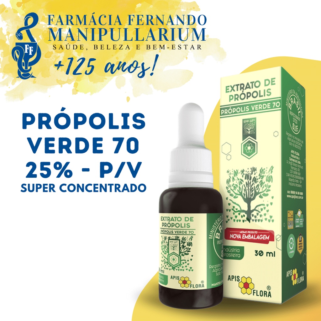 Própolis Verde 70 Apis Flora - 25% P/V Super concentrado - Antioxidante ...