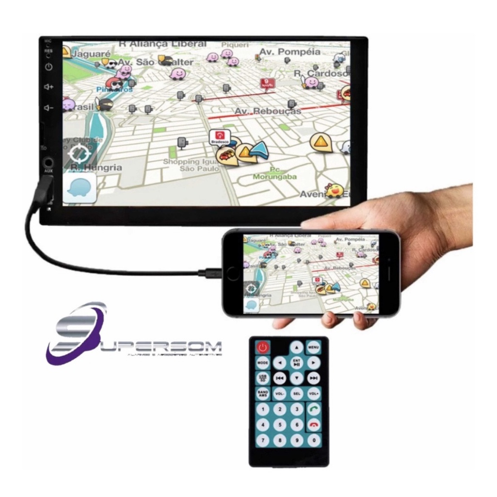 Mp5 2din Central Multimidia Etech Light Espelhamento Bluetooth | Shopee Brasil