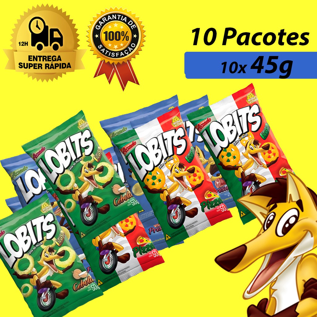 Salgadinho Lobits 10 unidades vários sabores | Shopee Brasil