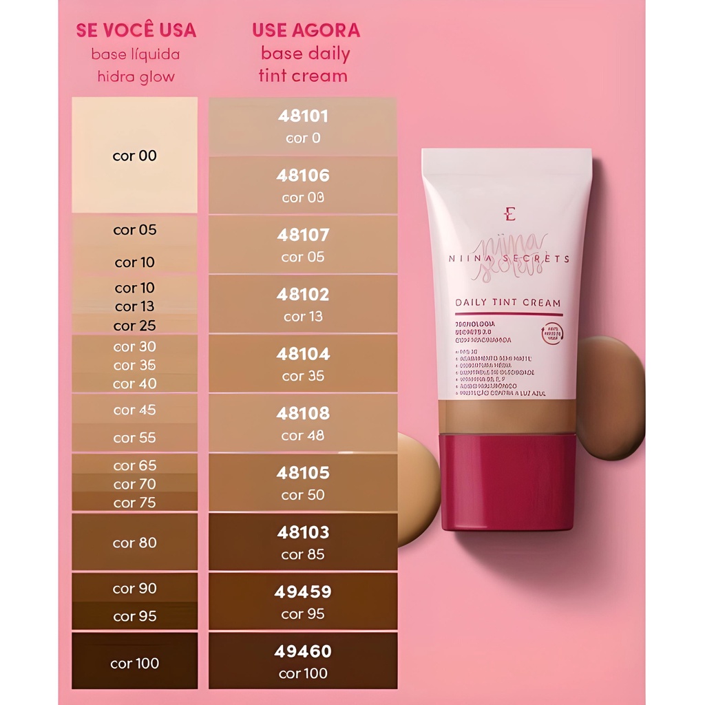 Base Niina Secrets Daily Tint Cream 25ml Eudora FPS30 | Shopee Brasil Base Niina Secrets Daily Tint Cream 25ml Eudora FPS30 | Shopee Brasil