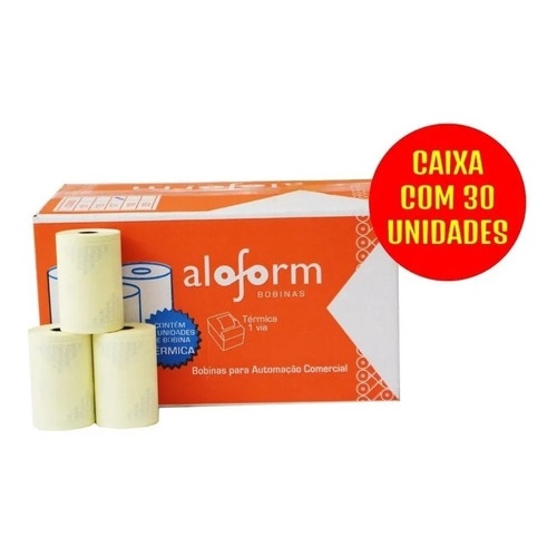 Bobina Térmica Aloform 80x30 Amarela - Caixa C/ 30 Rolos | Shopee Brasil