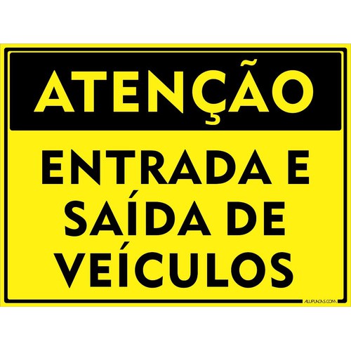 Placa Indicativa Entrada E Saída De Veículos 40x30cm Alumíni | Shopee ...