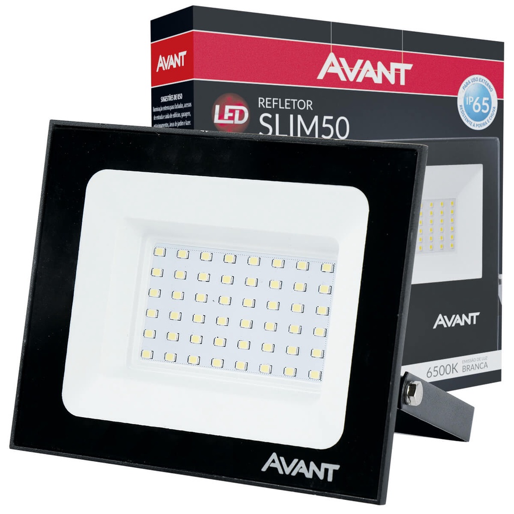 Refletor de Led 50W Externo Avant IP65 Luz Branca 6500K 3750 Lumens | Shopee Brasil