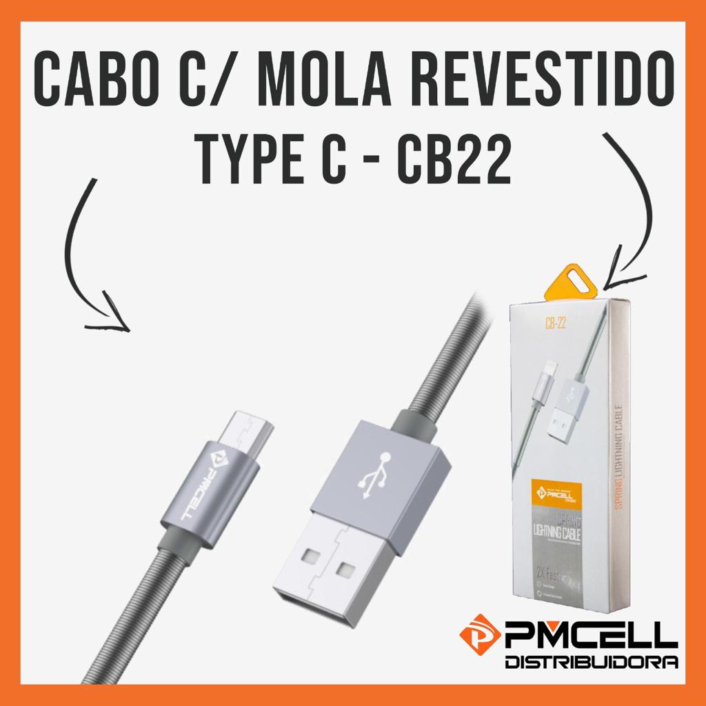 Cabo de dados type c / tipo c carga rápida com mola CB22 / CB22 ...