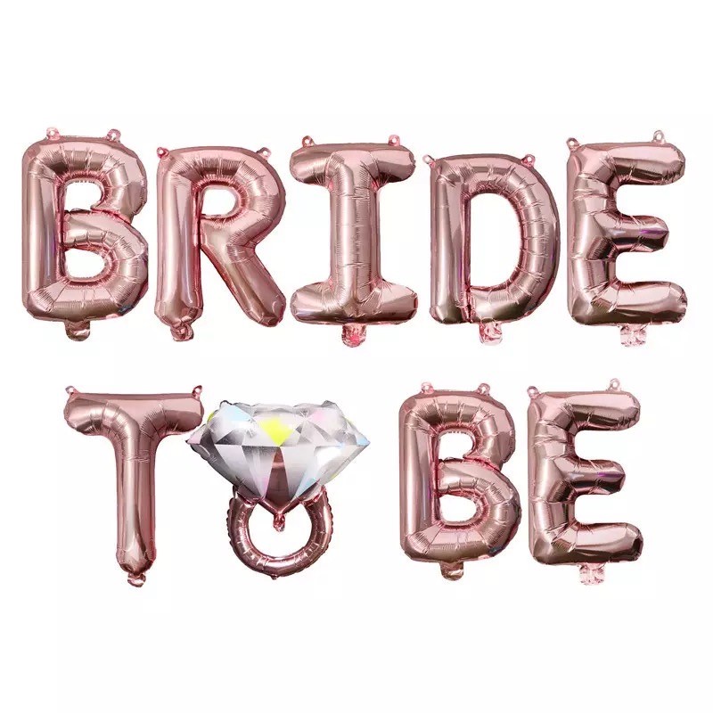 Kit Balao Bride To Be Rose Gold com Anel no Lugar do O | Shopee Brasil