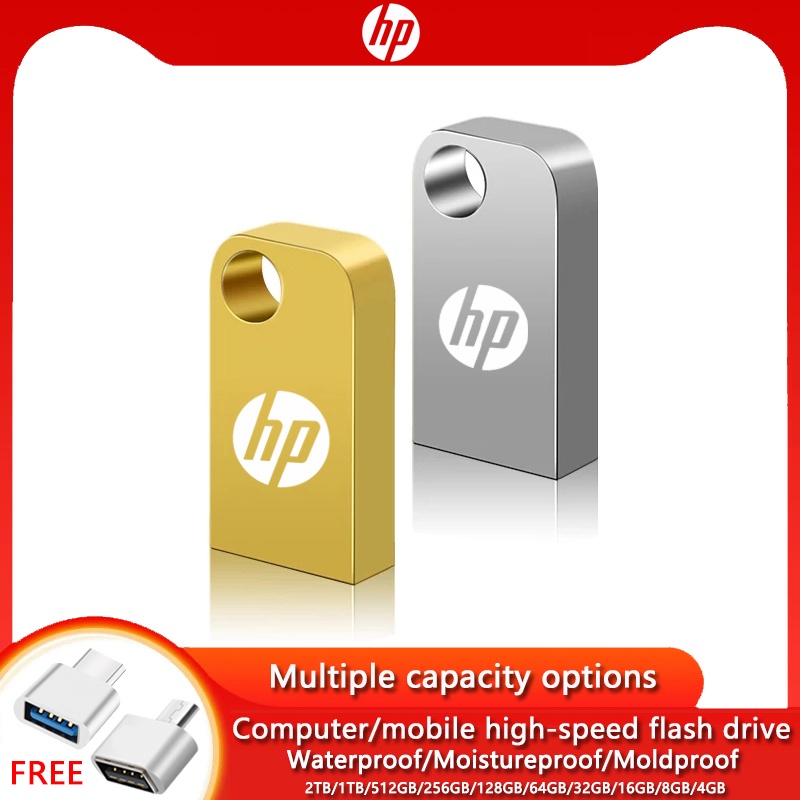 Hp Mini unidade Flash metálica 4GB /8GB /16GB /32GB /512GB /1TB /2TB ...