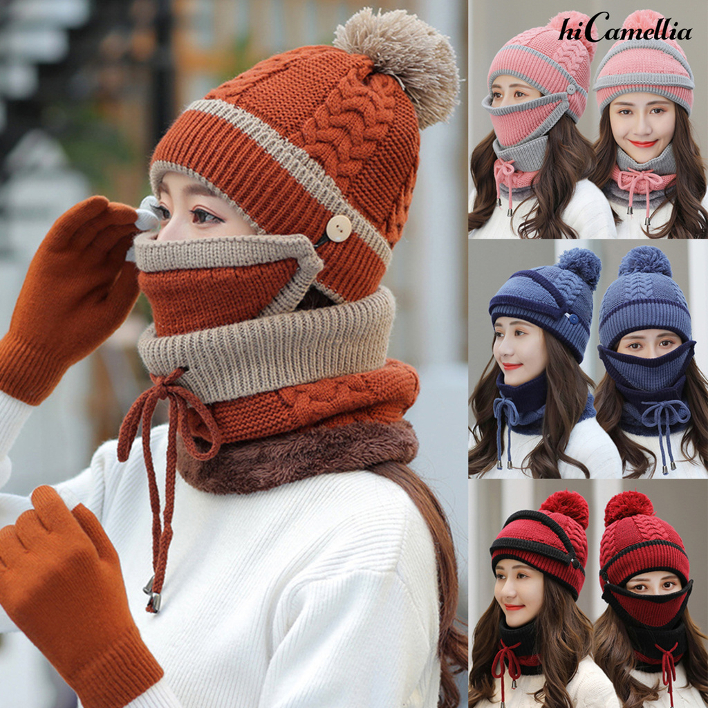 Cp Touca / Luvas / Cachecol / Cachecol Feminino Tricotado Quente Para ...