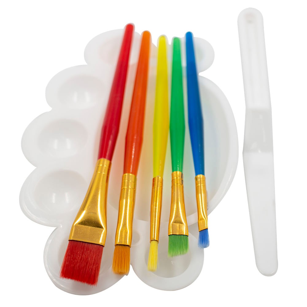 Kit Meu Primeiro Pincel Arara Azul Bee Unique Kids 7 Peças | Shopee Brasil
