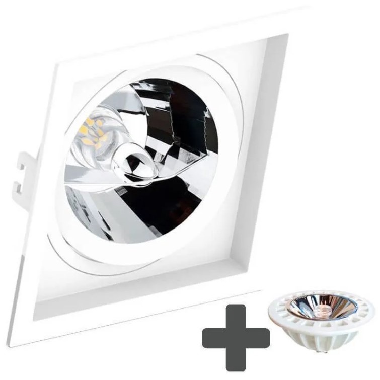 Spot Embutir Recuado Quadrado Lâmpada Ar111 Led 11w 6500k | Shopee Brasil