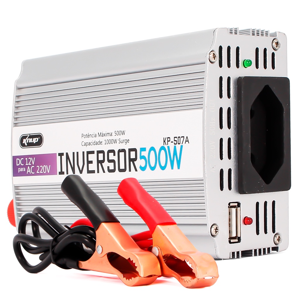 Inversor De Tensão 500w 12v Para 220v Conversor Transformador / Inversor Para Carro Automotivo ...