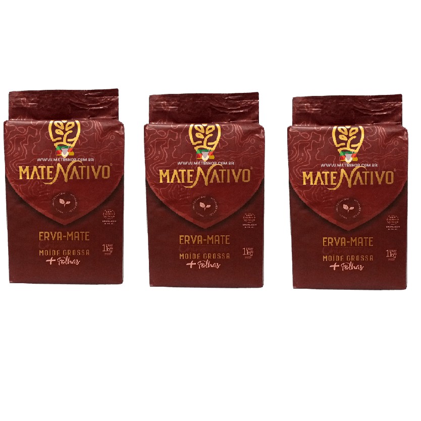 Kit 3 Erva Mate Mate Nativo Moída Grossa 100% Nativa 1kg cada | Shopee Brasil