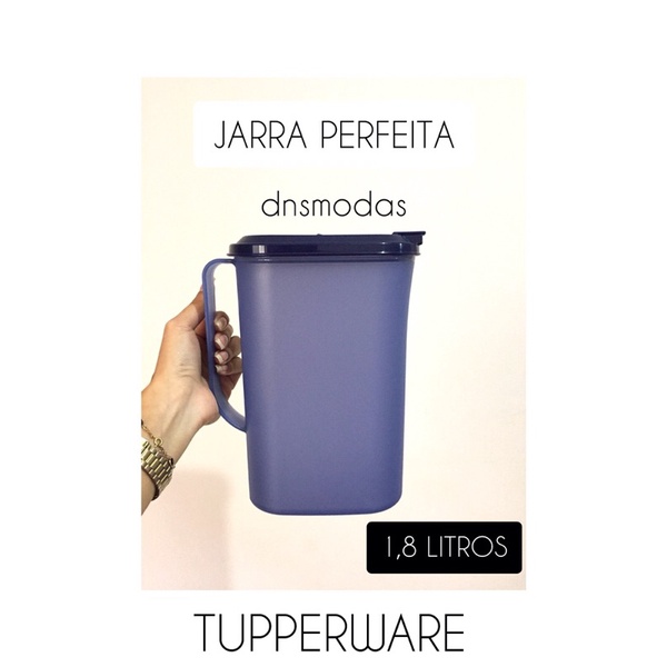 Jarra Perfeita Tupperware Azul 1,8 litros Rosa da Noite | Shopee Brasil