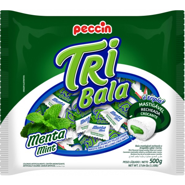 Tri Bala Menta Mint 500g - Peccin | Shopee Brasil