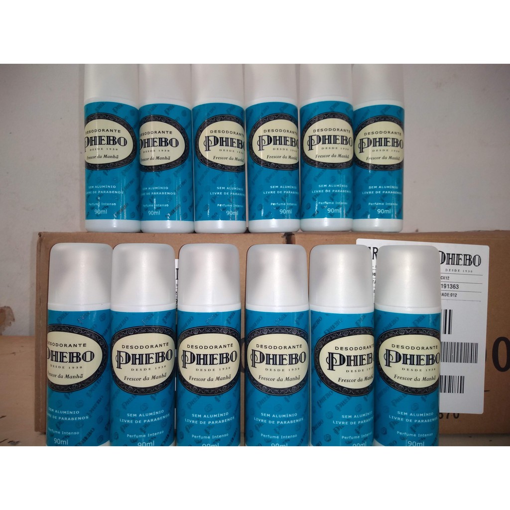 Desodorante Phebo Frescor da Manhã kit 12 x 90ml | Shopee Brasil