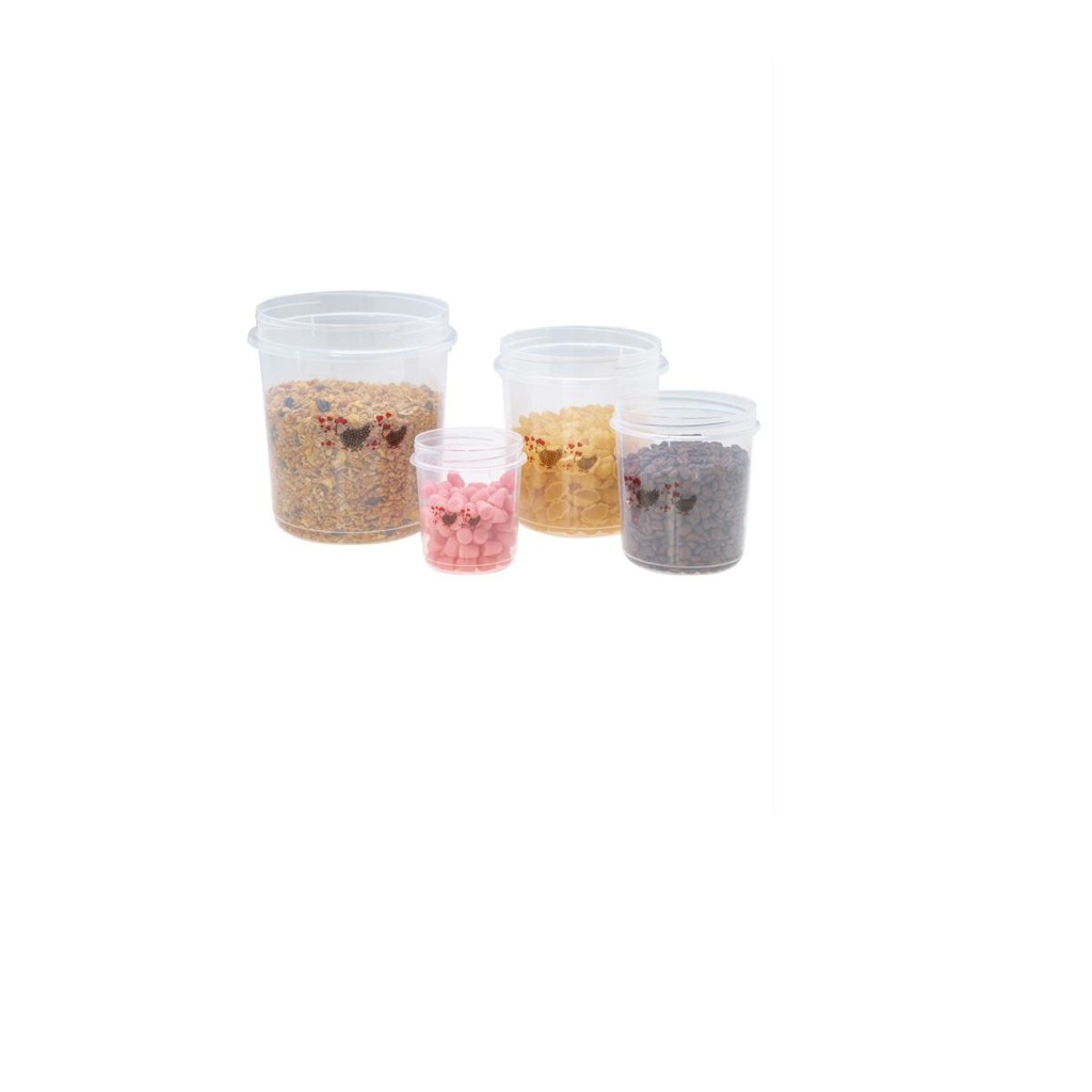 Conjunto De 4 Potes Para Mantimentos Preto Galinha | Shopee Brasil