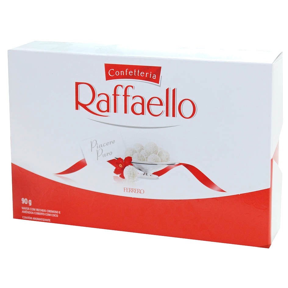Bombom Raffaello Ferrero Rocher caixa com 9 unidades - 90G | Shopee Brasil