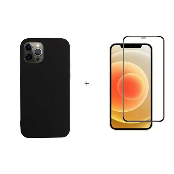 Capa Capinha Case Aveludada + Película de vidro 9D IPHONE 12 PRO MAX ...