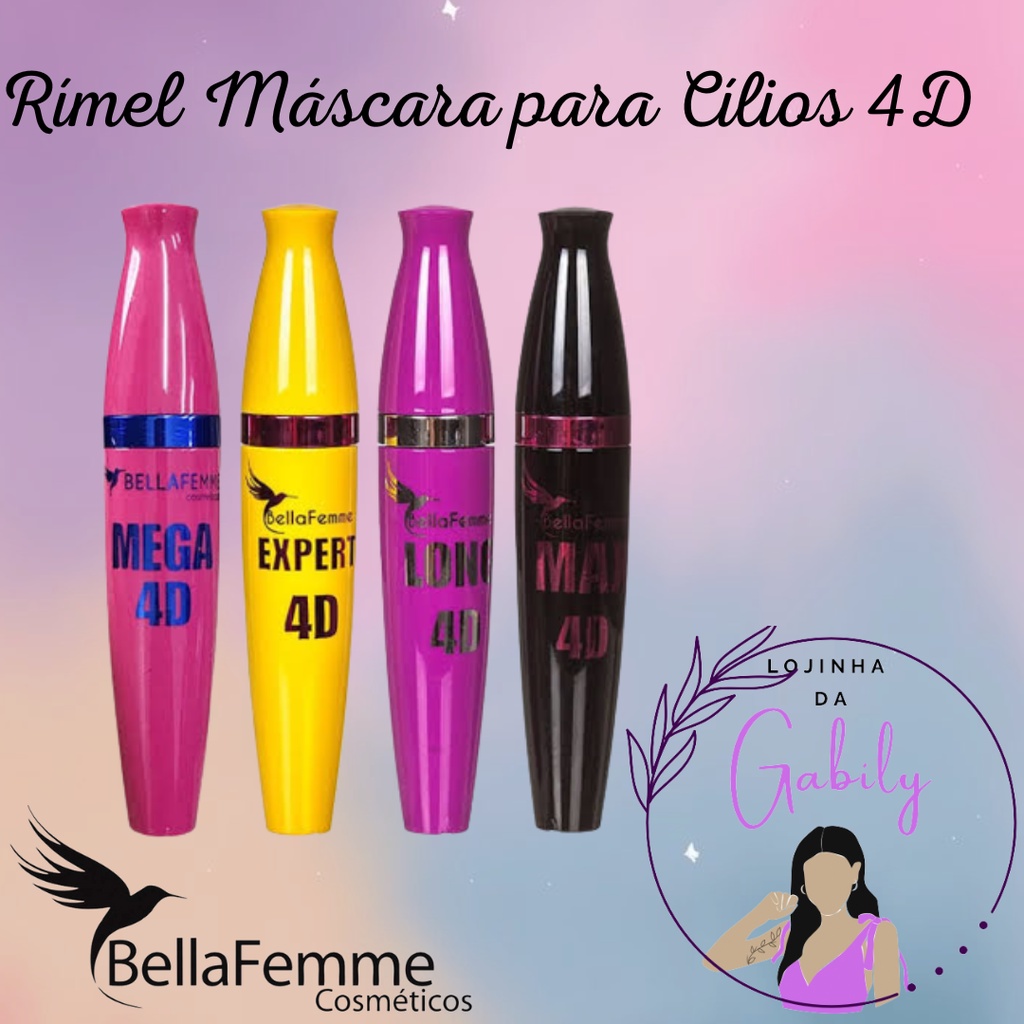Rímel Máscara para Cílios 4 A prova d agua Bella Femme ** ENVIO IMEDIATO ** + MIMO | Shopee Brasil