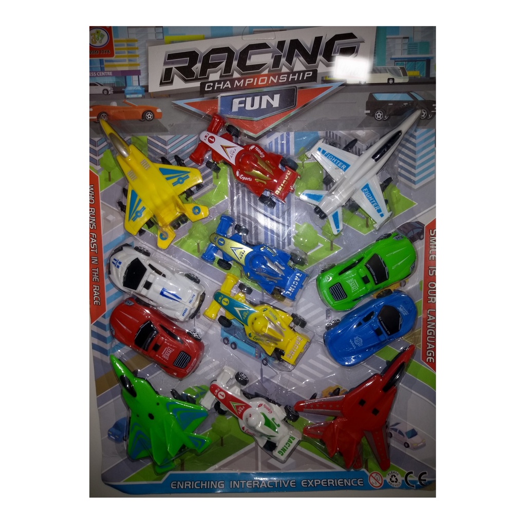 Kit Rancing Championship Fun acompanha 08 carrinho e 4 naves | Shopee ...