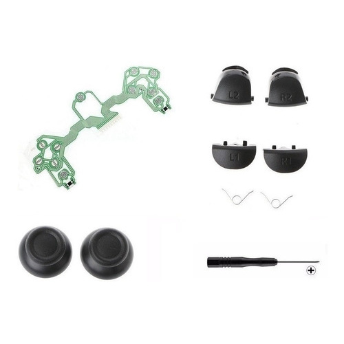 Kit Reparo Controle Ps4 Película Botões + R1 R2 L1 L2 Chave | Shopee Brasil
