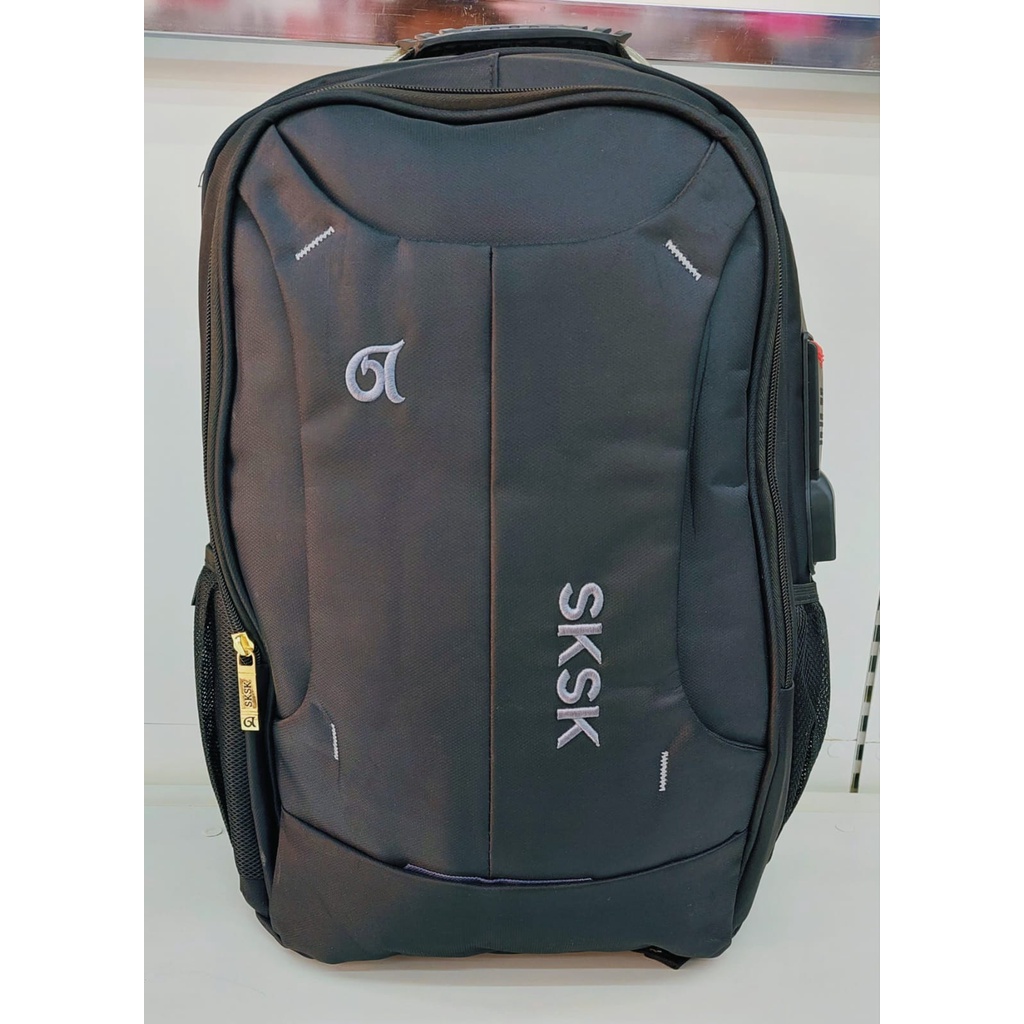 Mochila Unissex SKSK Preto Notebook 17" Com Capa de Chuva Porta P2/ USB ...