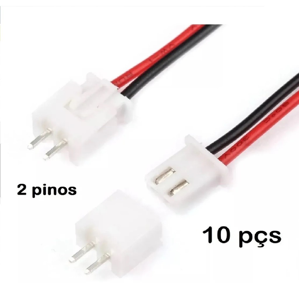 Cabo Conector Jst Xh 2 Pinos Aeromodelismo Raspberry Arduino 10pçs G06 ...