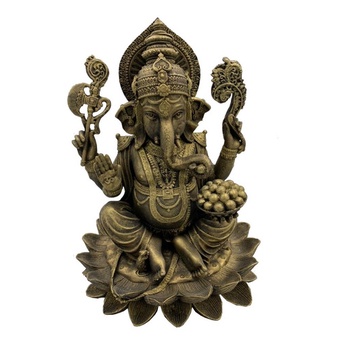Deus Ganesha Flor De Lotus Prosperidade Indu Induismo 23cm | Shopee Brasil