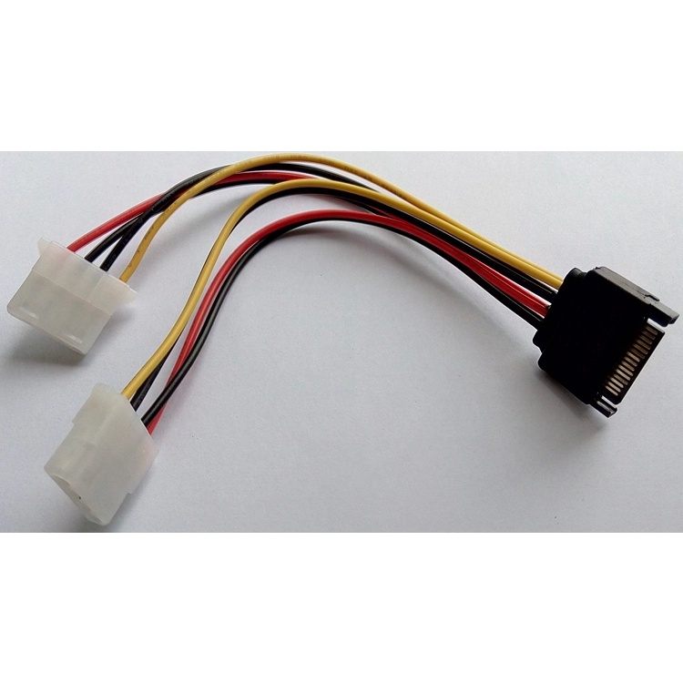 Cabo Y Adaptador 1 Sata Macho Para 2 Ide Molex Fêmea | Shopee Brasil