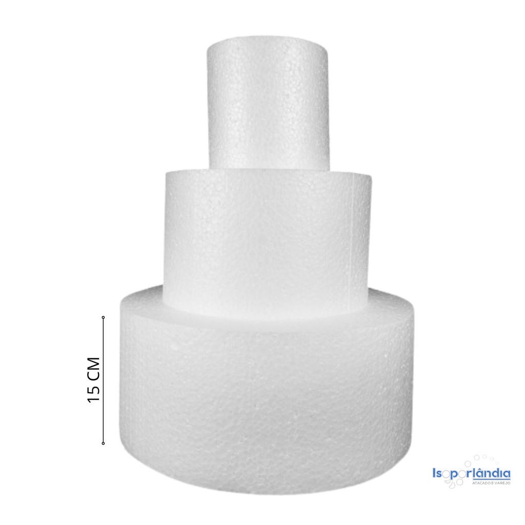 Base Bolo Fake Falso Isopor 15x20x25 Cm C/15 Cm Espessura | Shopee Brasil