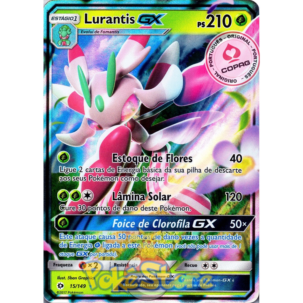Carta Pokemon Lurantis GX Português Full Art Original Copag - Sol e Lua ...