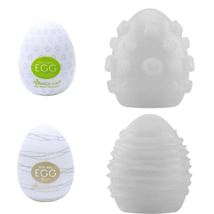Kit 02 Ovos Masturbador Masculino Egg - Clicker/silky | Shopee Brasil