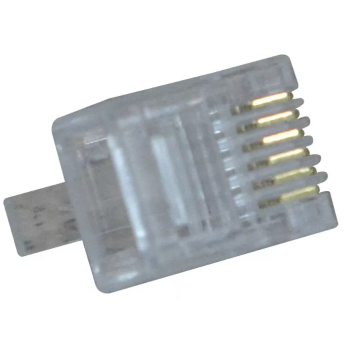 Conector Modular Rj-11 6x6 Vias P/ks Telefonia Kit 6-peças | Shopee Brasil
