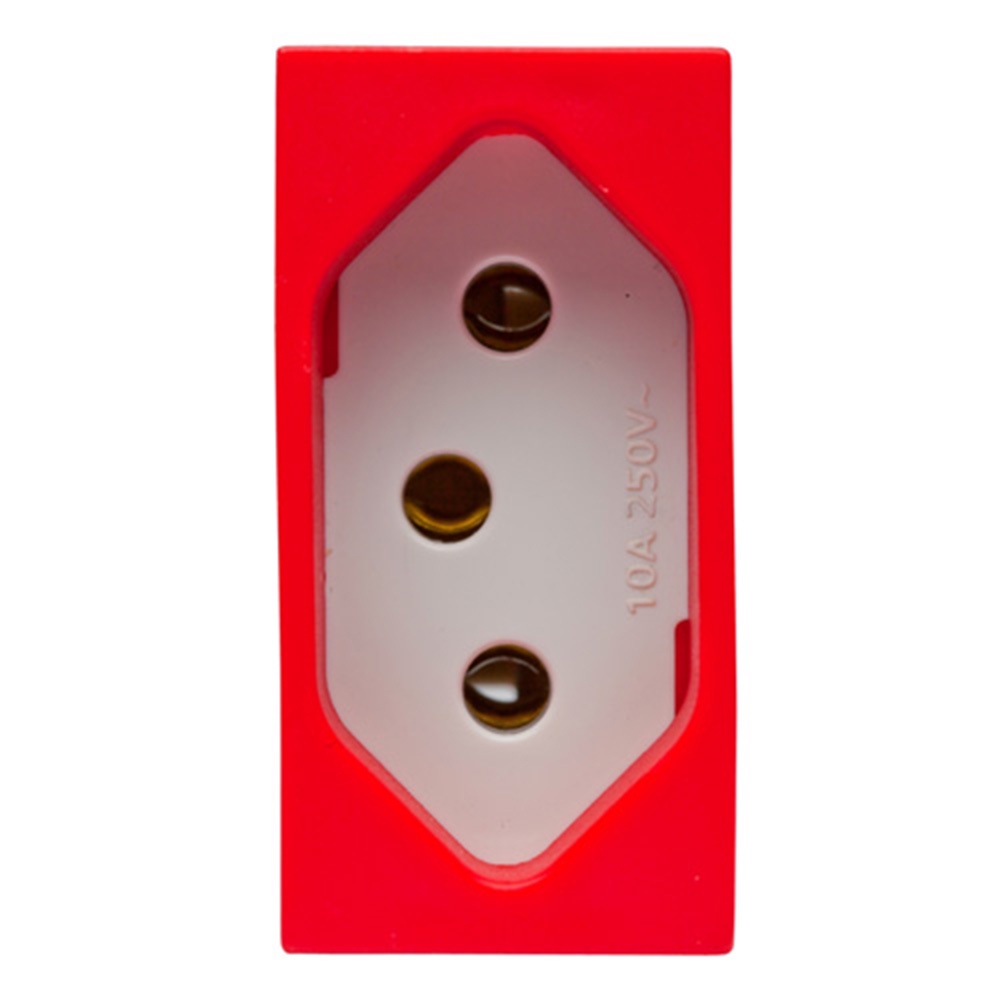 Módulo de Tomada 2P+T Vermelho 10A 250V - VIVACE | Shopee Brasil