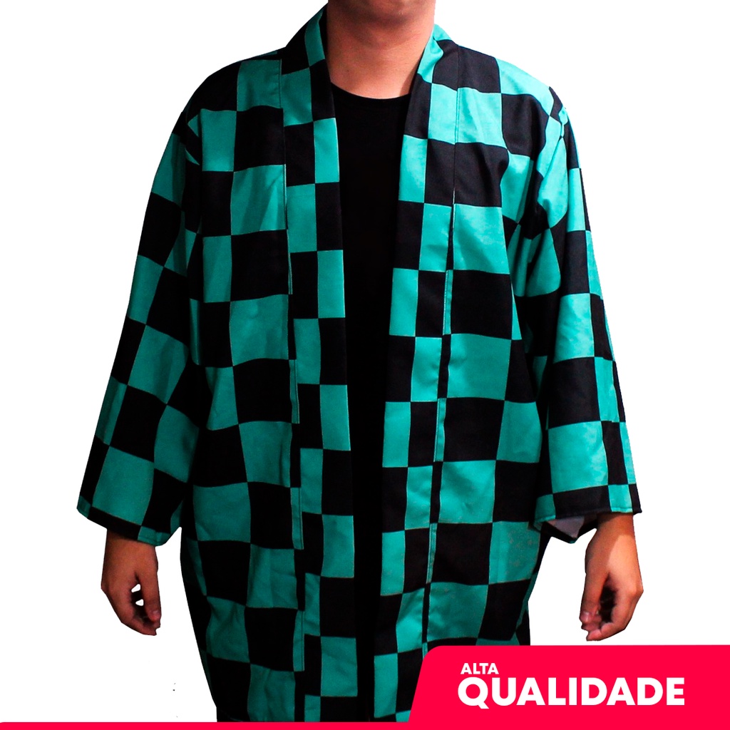 Kimono Manto Demon Slayer Kimetsu No Yaiba Tanjiro Cosplay | Shopee Brasil