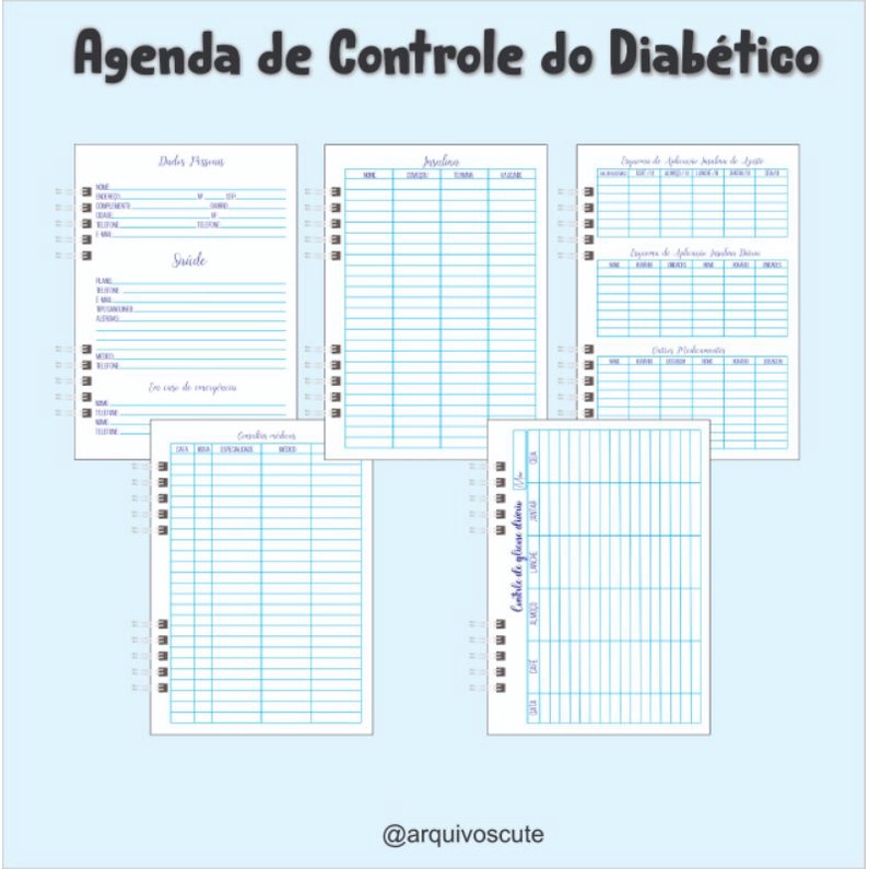 Agenda de controle glicêmico | Shopee Brasil