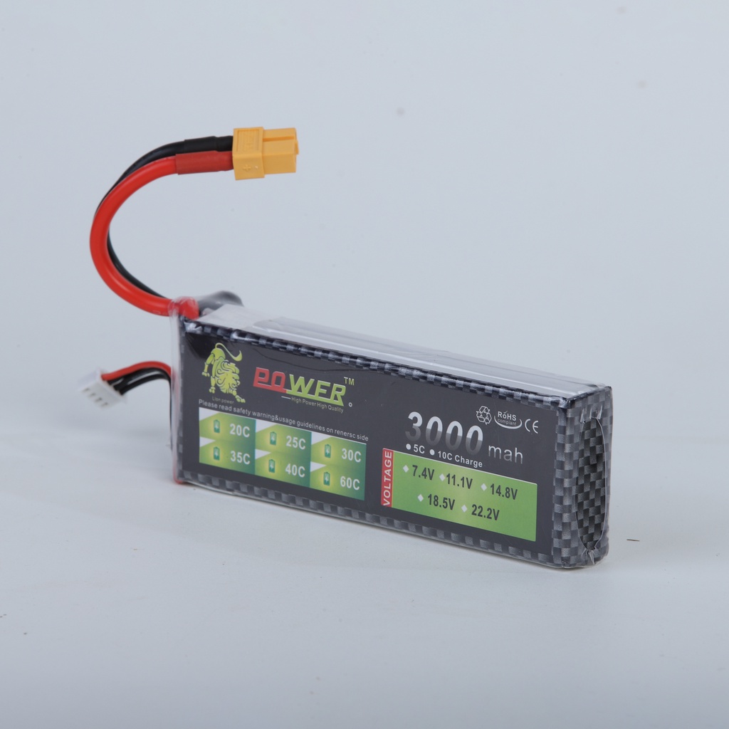 Bateria Lipo 3000mah 3s 11.1v Lion Power XT60 | Shopee Brasil