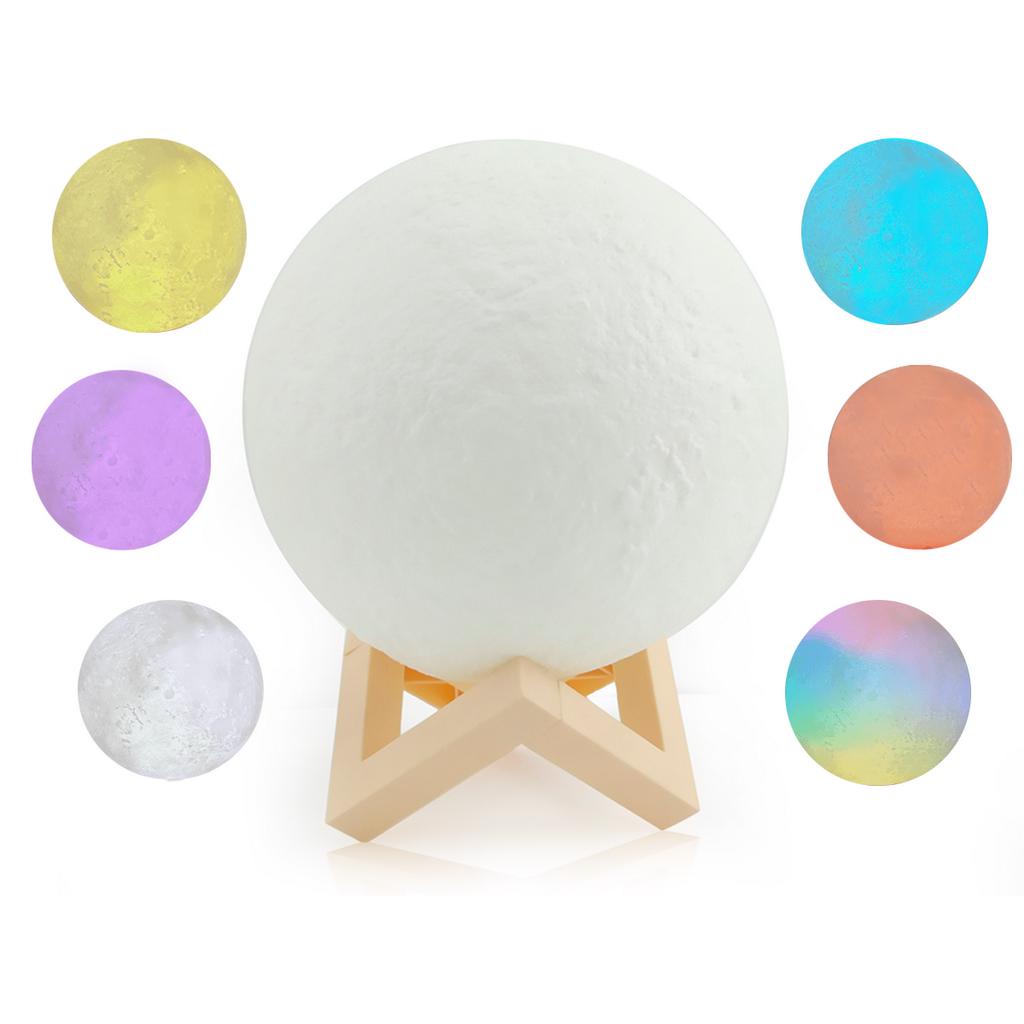 Luminária Abajur 3D Lua Cheia Decoração De Mesa RGB Colorido | Shopee ...