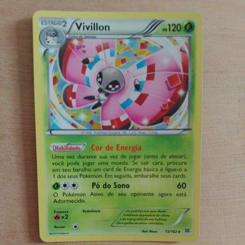 Vivillon (carta rara brilhante FOIL) + Spewpa + Scatterbug - Pokémon ...