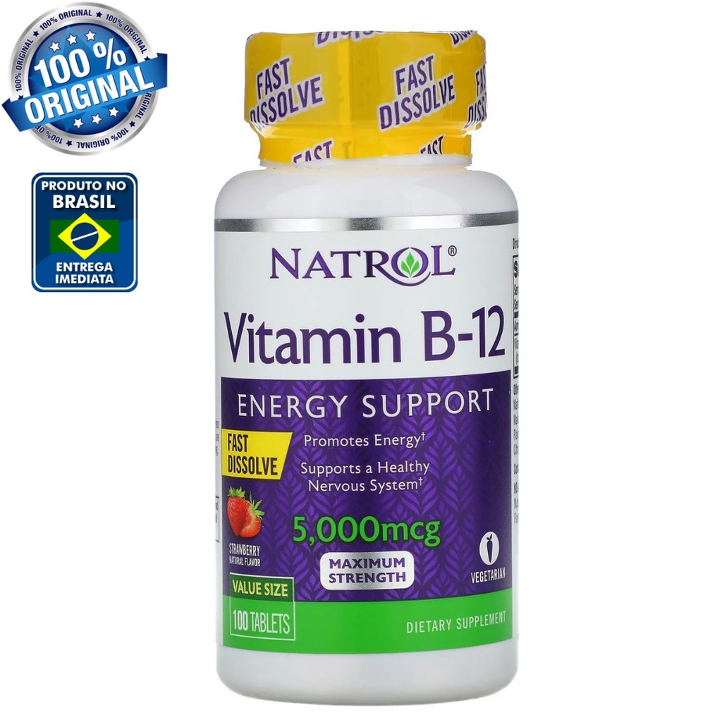 Vitamina B12 5000 Mcg 100 Tablets Natrol Sublingual Original | Shopee ...