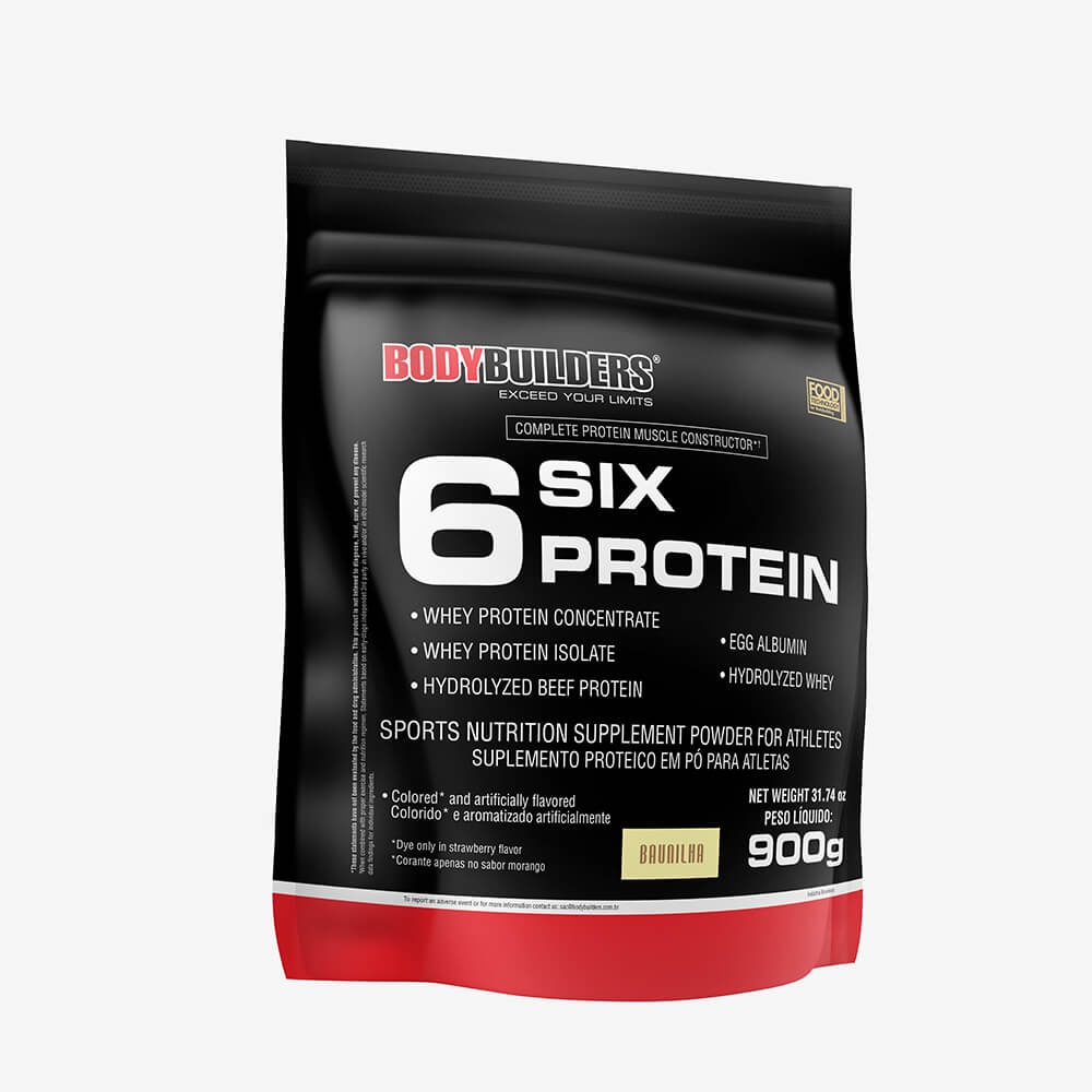 6 Six Protein 900g - Whey Blend Proteico – Bodybuilders | Shopee Brasil