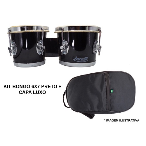 KIT BONGO TORELLI 6X7 PRETO TB010 + CAPA LUXO | Shopee Brasil