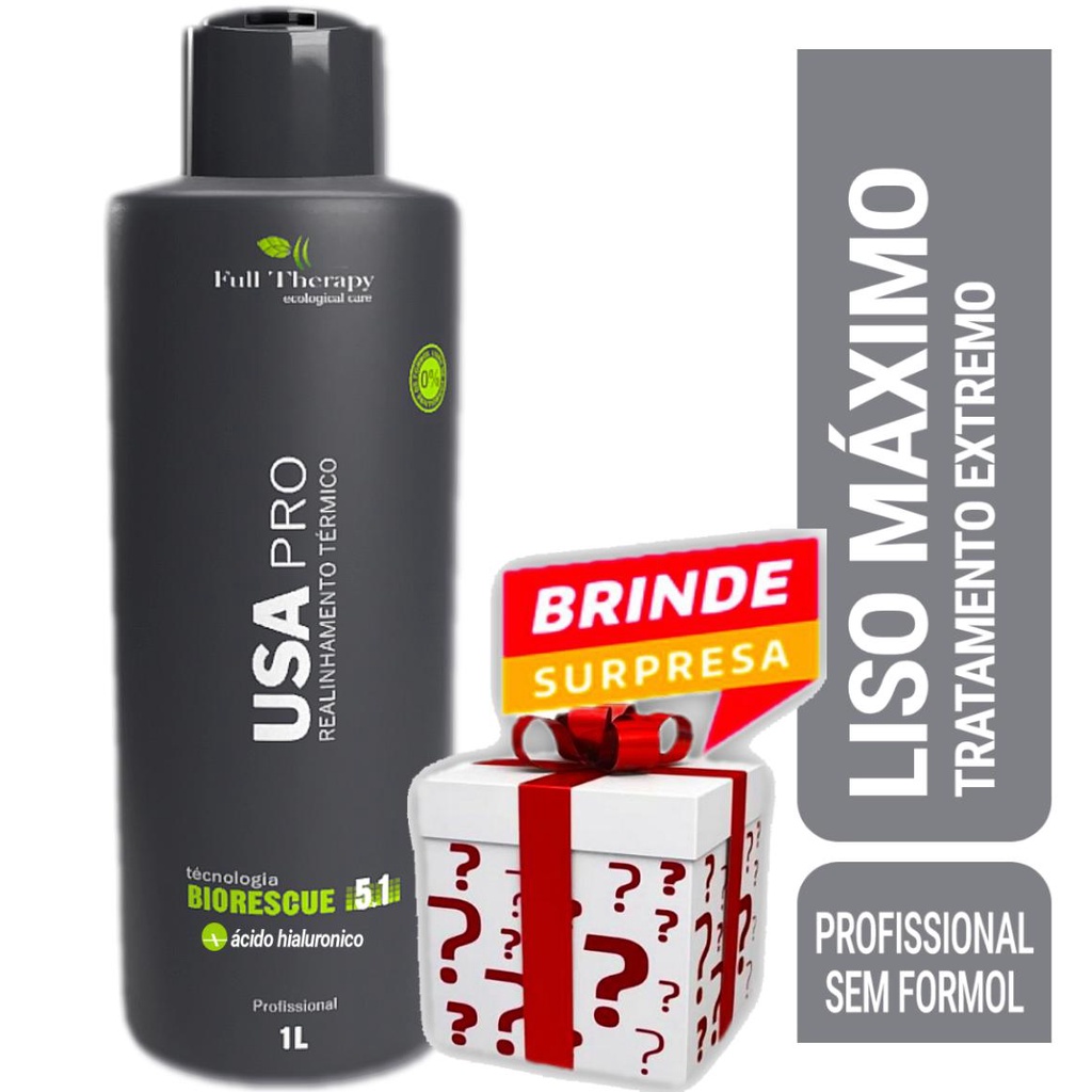 Escova Progressiva Orgânica Profissional Sem Formol USA PRO - 1 Litro ...