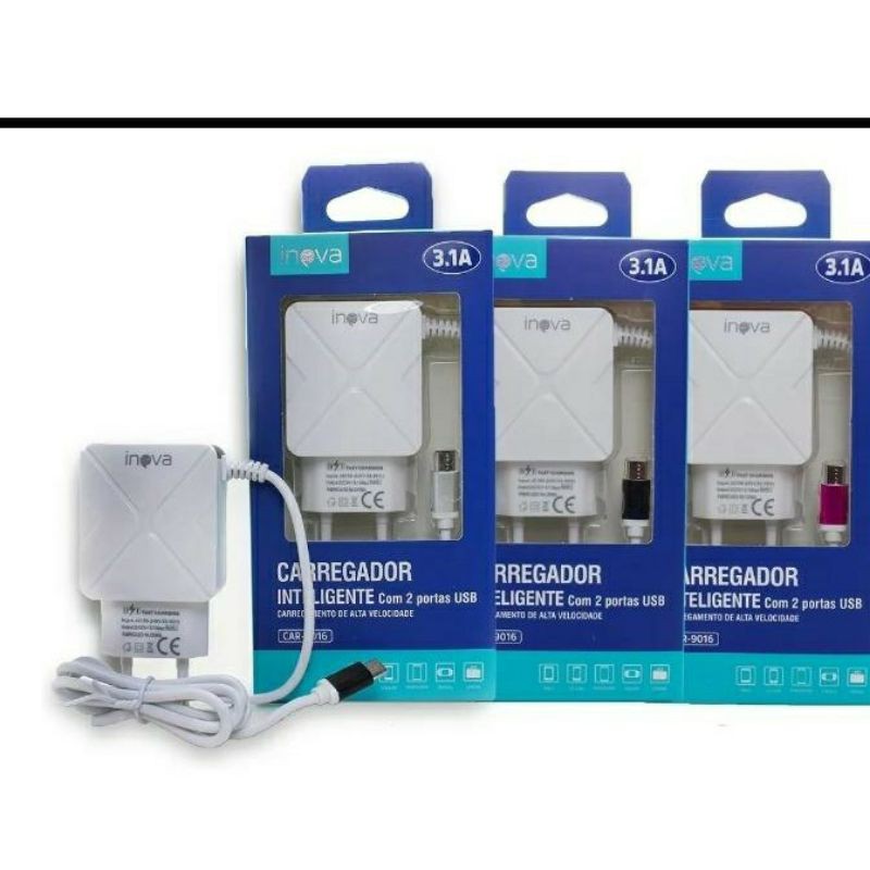 kit atacado 10 carregadores v8 inova 3.1 | Shopee Brasil