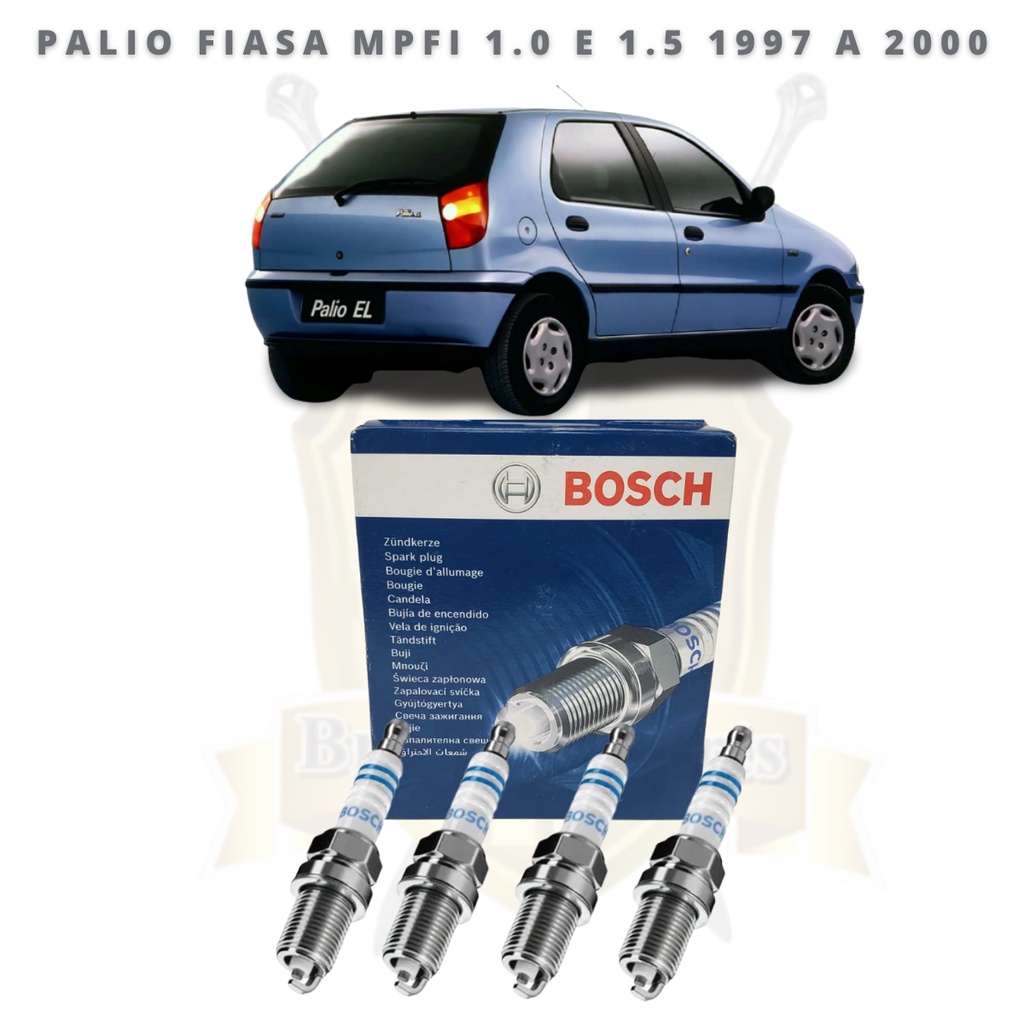 Jogo de Vela Palio FIASA 1.0 1.5 8V 1997 a 2001 Versoes ED EDX EL ELX ...