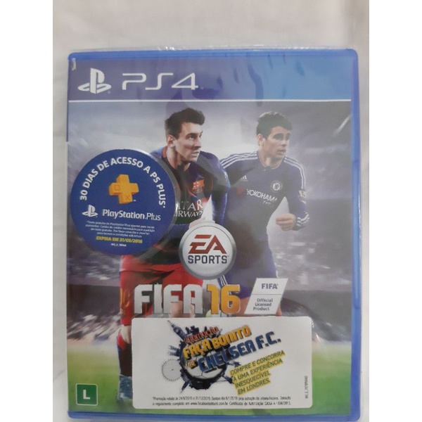 JOGO PS4 FIFA 16 EM PORTUGUÊS MÍDIA FISICO ORIGINAL NOVO LACRADO ...