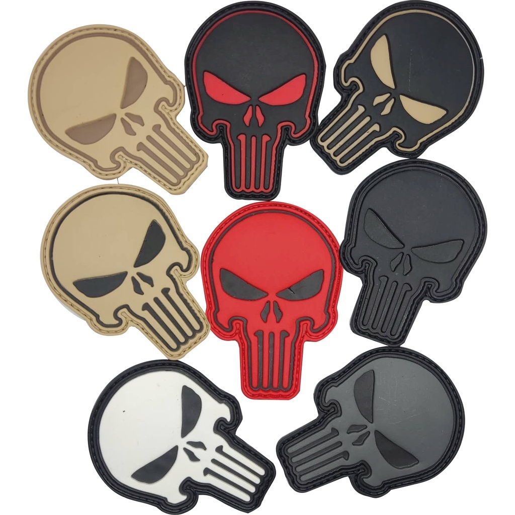 Patches Caveira Justiceiro Emborrado Airsoft - Ponto militar | Shopee Brasil